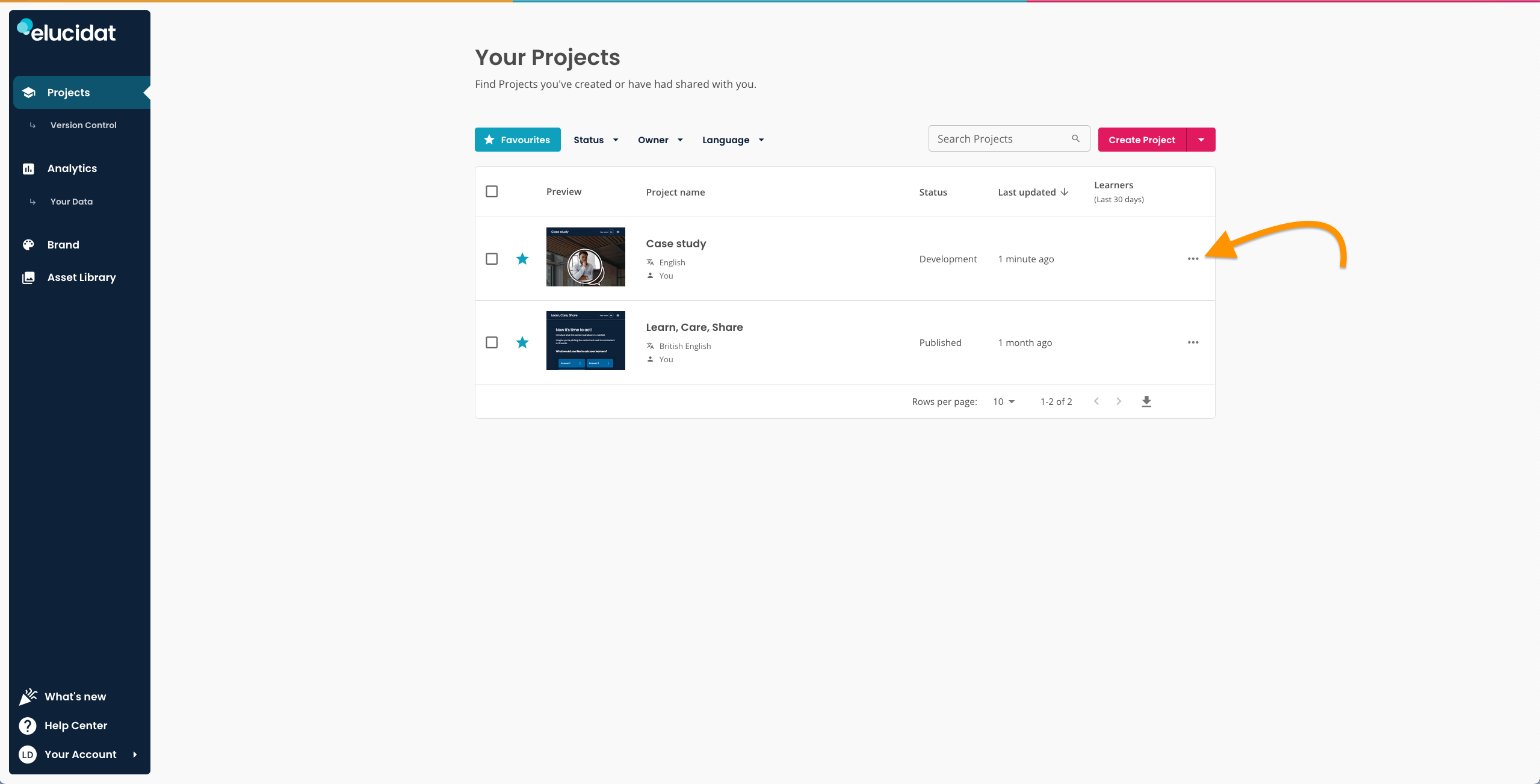 Deleting a Project – Elucidat Create Help Center