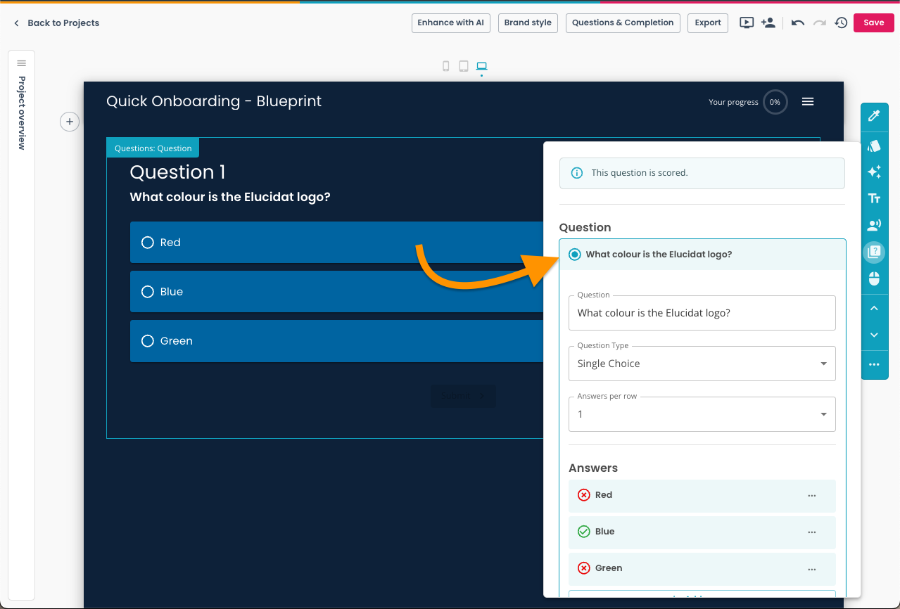 Creating assessment questions – Elucidat Create