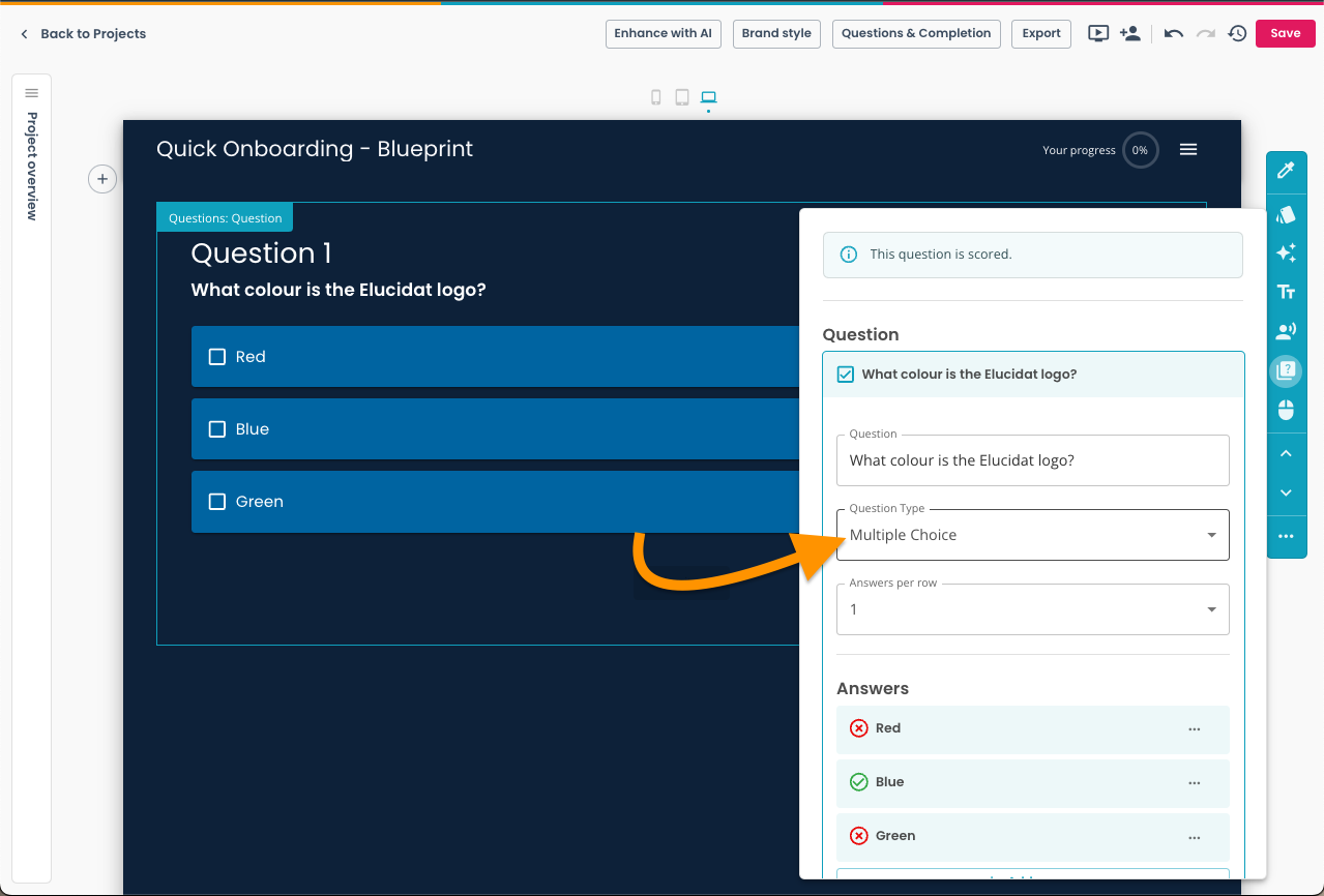 Creating assessment questions – Elucidat Create